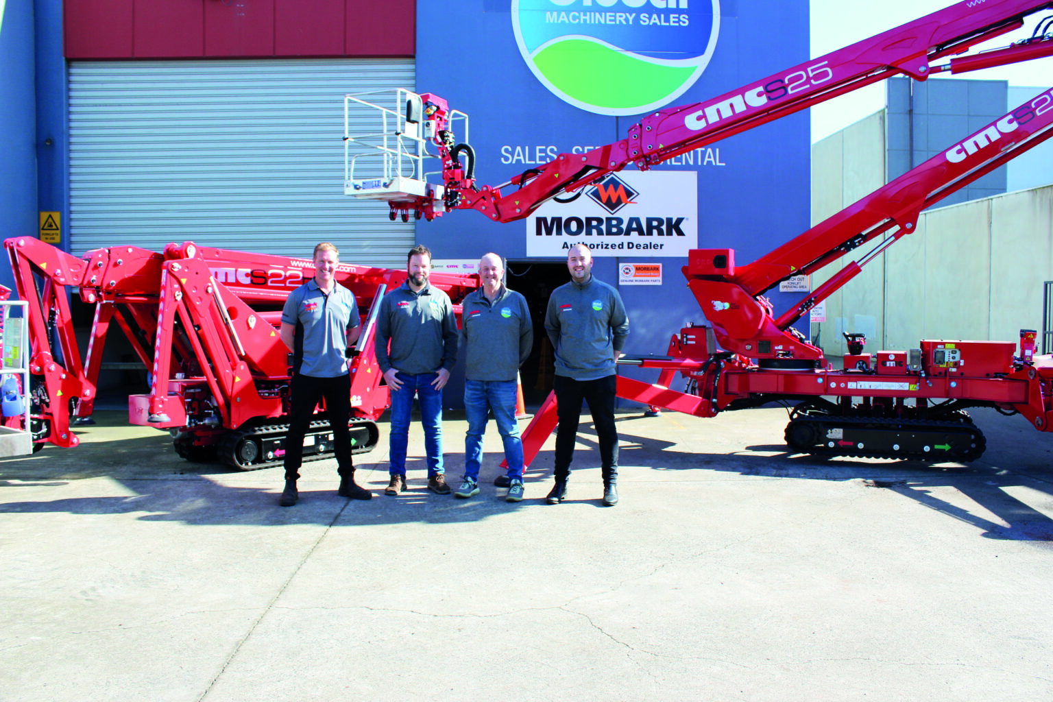 Hydraulic crawler aerial platform spider lifts an asset on site ...