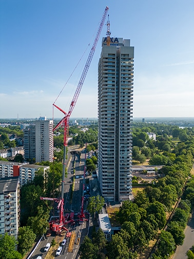 Axa high-rise building aided by Liebherr LTM 1750-9.1 - Cranes & Lifting