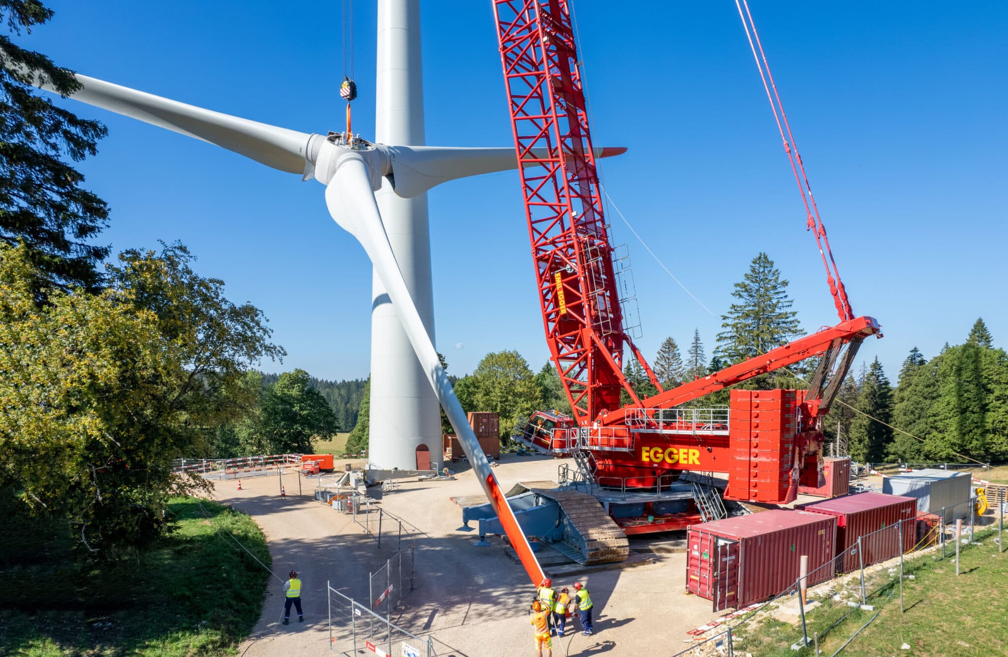 Two Liebherr crawler cranes deployed on Swiss wind farm - Cranes & Lifting
